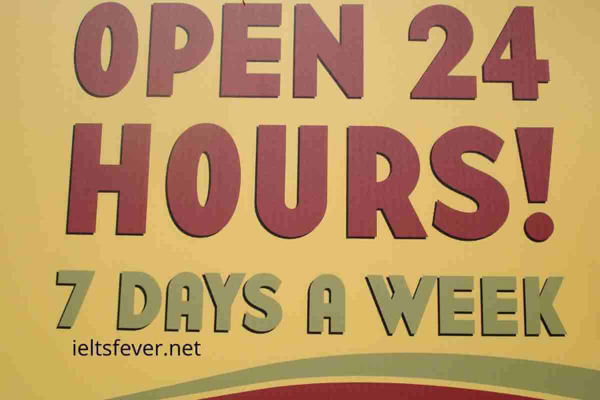 Shops Are Open 24 Hours a Day and Seven Days a Week - IELTS Fever
